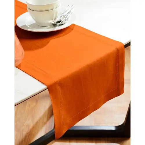 Solino Home Linen Table Runner For Dining Table - Pumpkin