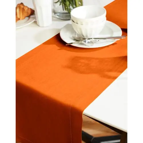 Solino Home Linen Table Runner For Dining Table - Pumpkin
