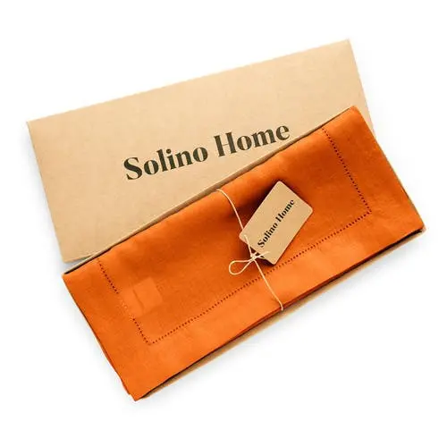 Solino Home Linen Table Runner For Dining Table - Pumpkin
