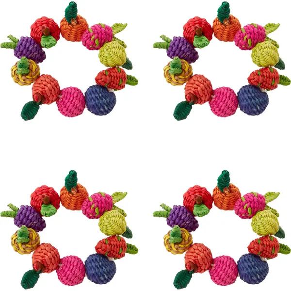 CORO CORA Multi Fruit Napkin Ringset Of 4