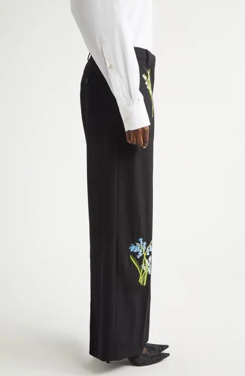 Stella McCartney Embroidered Wool Straight-leg Pants