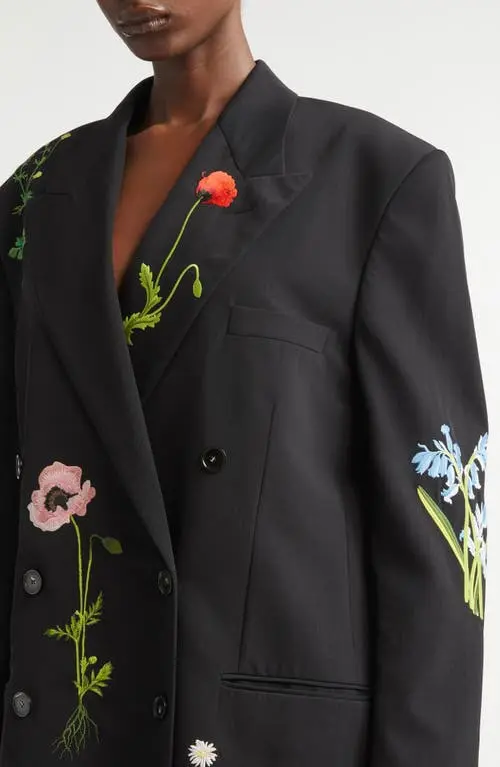Stella McCartney Flower Embroidered Wool Jacket