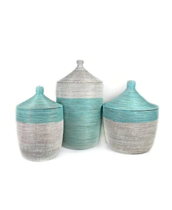 MBARE Dou Lid Storage Basket Two-tone