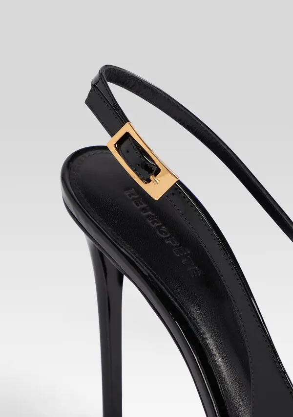Retrofete Gwyneth Leather Slingback - Black