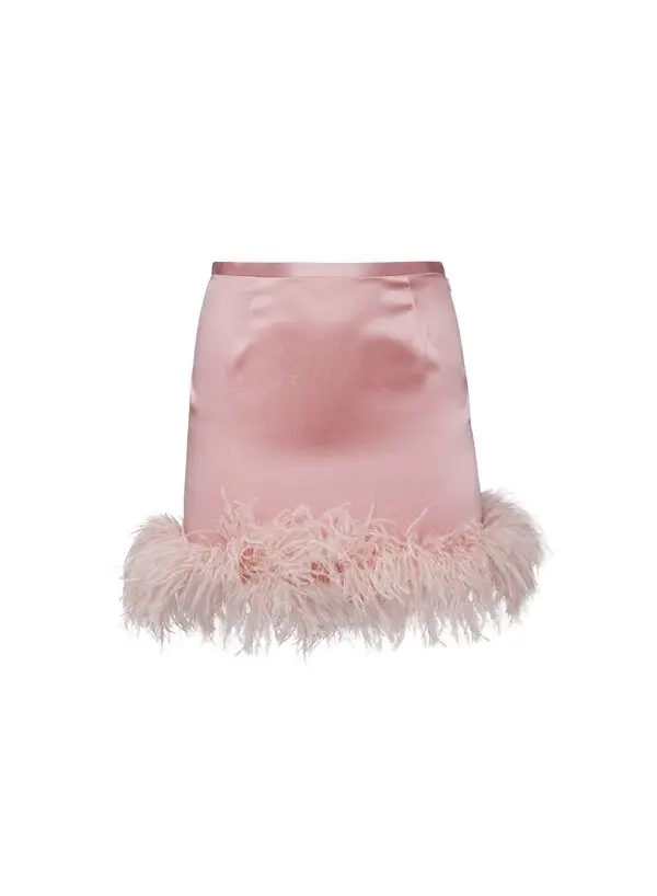 Fleur Du Mal Feather Mini Skirt