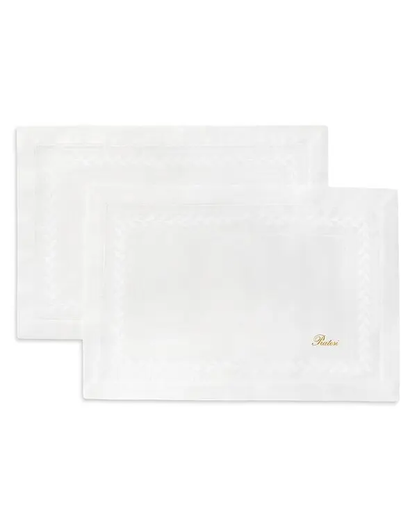 PRATESI Impero Oblong Placemats, 14 X 20, Set Of 4 - White