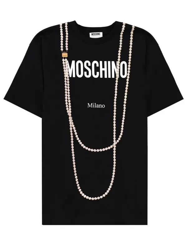 Moschino T-shirt With Necklace Print - Black