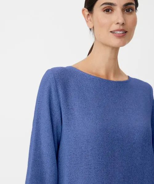 MASAI COPENHAGEN Dovinia 3/4 Sleeve Round Neck Blouse - Gray Blue
