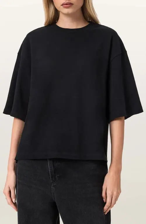 ALLSAINTS Esme Amelie Crochet Heart Back T-shirt - Black
