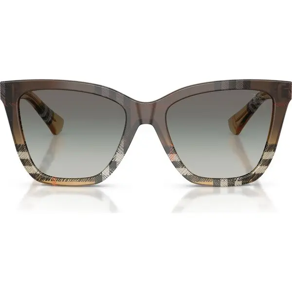 Burberry 54mm Square Sunglasses - Check Gradient Sand/grey