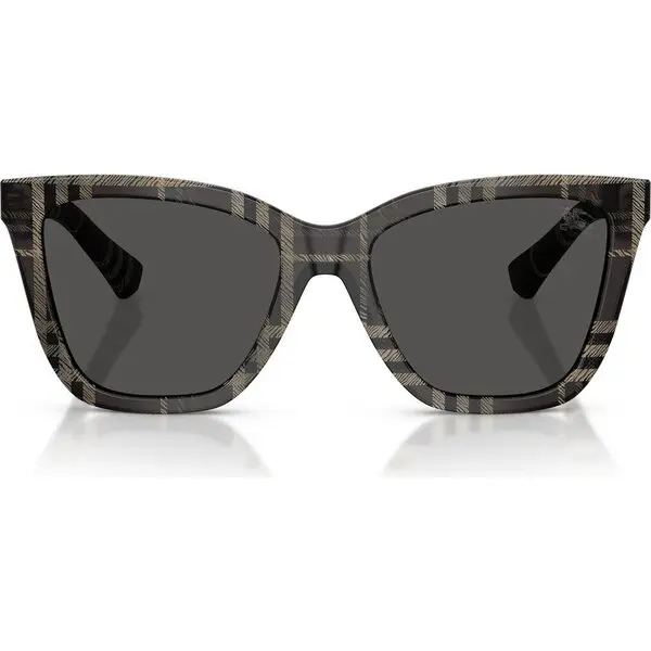 Burberry 54mm Square Sunglasses - Check Grey/dark Grey
