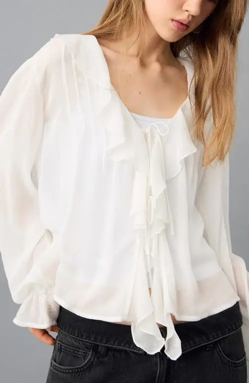Mango Flowy Ruffle Top