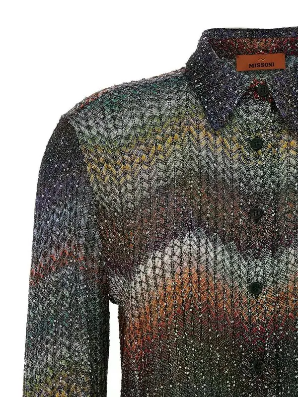 Missoni Sequin Zigzag Shirt - Grey