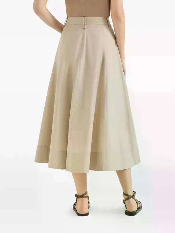 Brunello Cucinelli Sartorial Button Midi Skirt