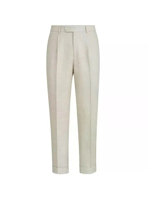 Brunello Cucinelli Pleated Hopsack Trousers - Neutrals