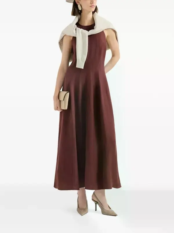 Brunello Cucinelli Fluid Twill Midi Dress