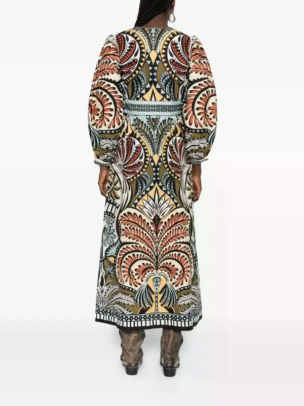 Farm Rio Printed V-neck Dress