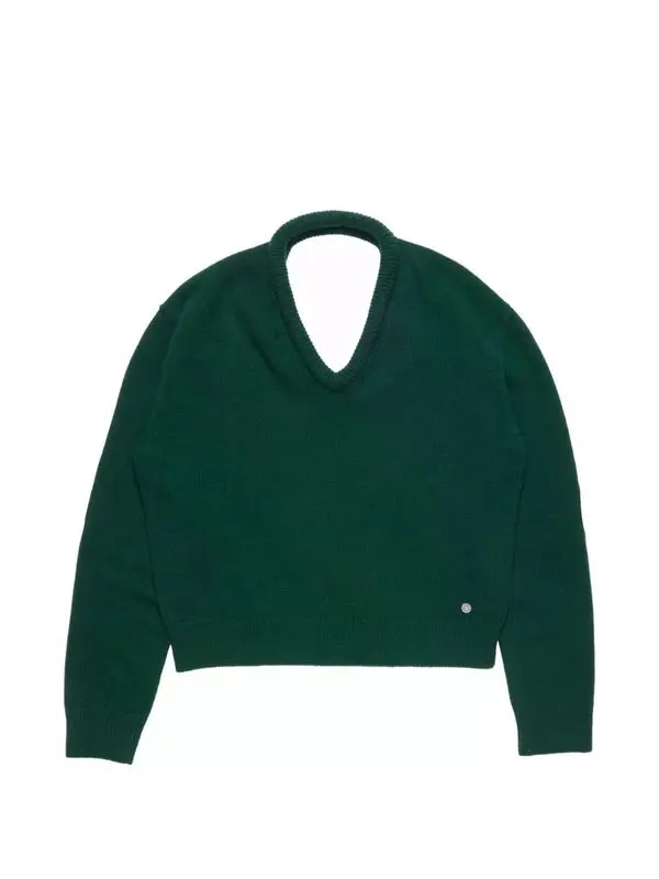 Acne Studios V-neck Sweater With Leather Patches
