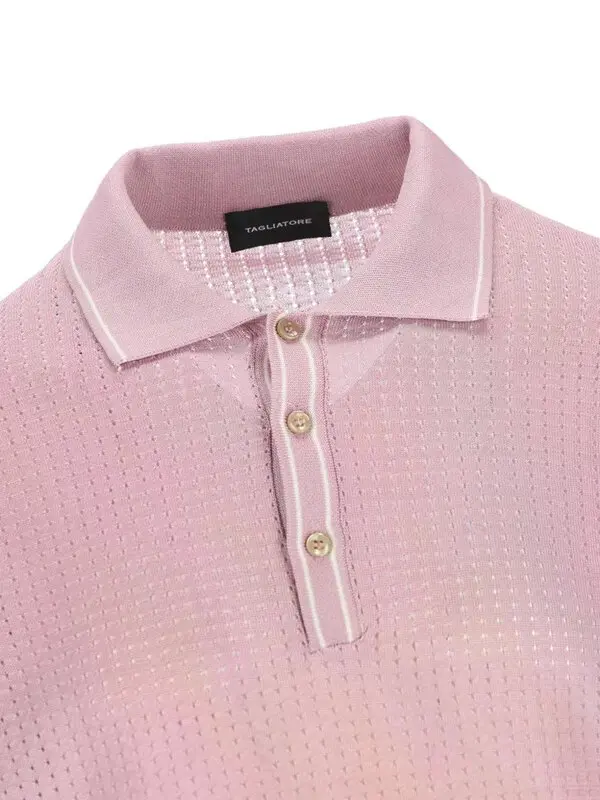 Tagliatore Openwork Buttoned Polo Shirt