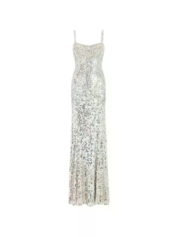 Jenny Packham Mirabeau Sequined Dress - Silver