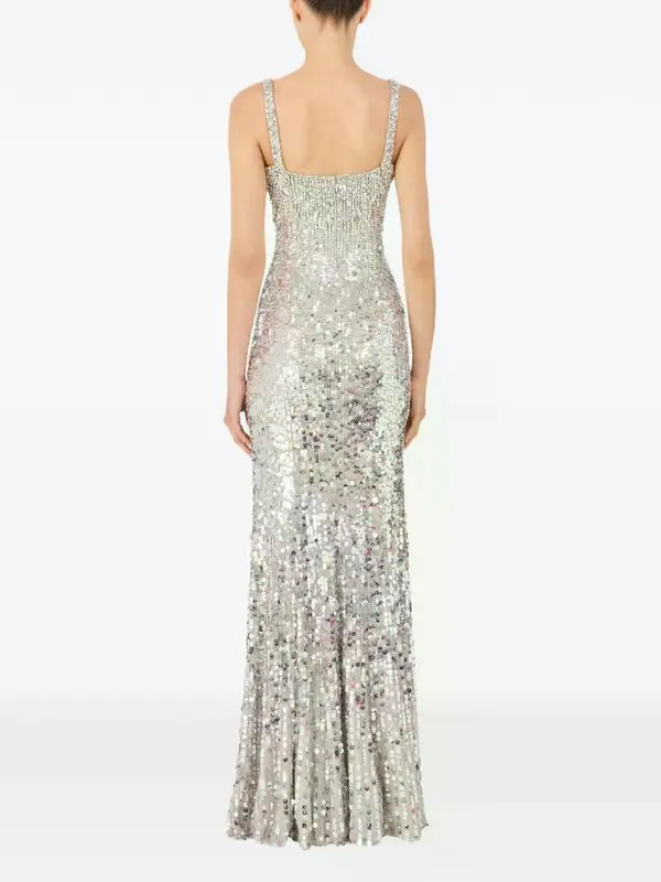 Jenny Packham Mirabeau Sequined Dress - Silver