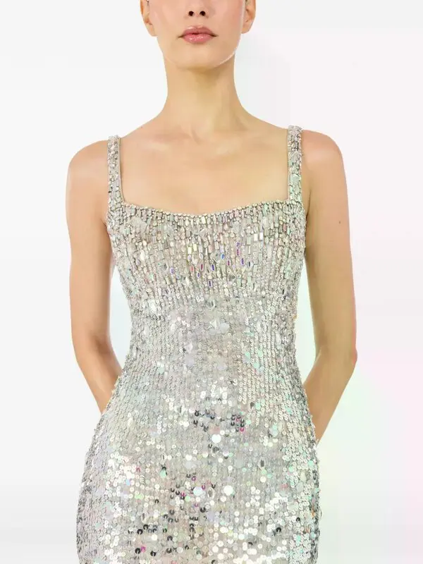 Jenny Packham Mirabeau Sequined Dress - Silver