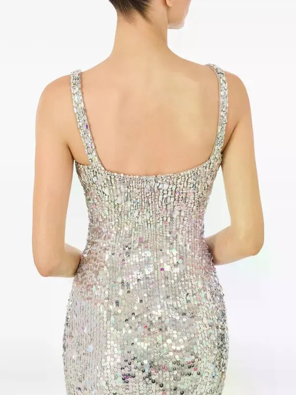 Jenny Packham Mirabeau Sequined Dress - Silver