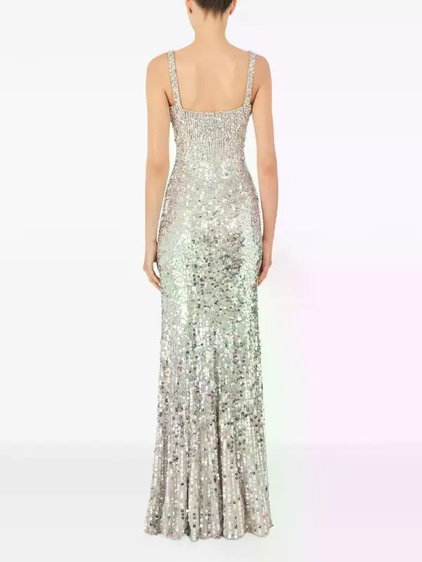 Jenny Packham Mirabeau Sequined Dress - Silver