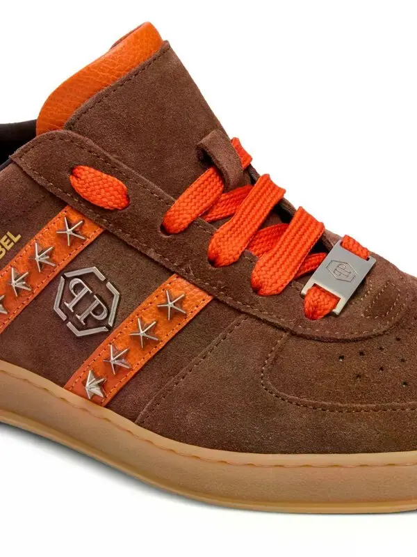 Philipp Plein Rebel Studded Sneakers - Brown