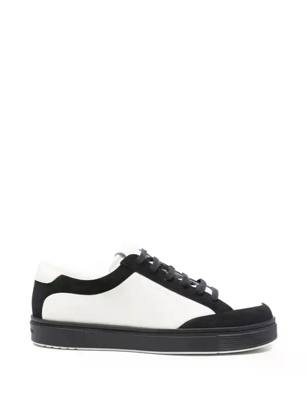 Emporio Armani Colour Block Leather Sneakers - White