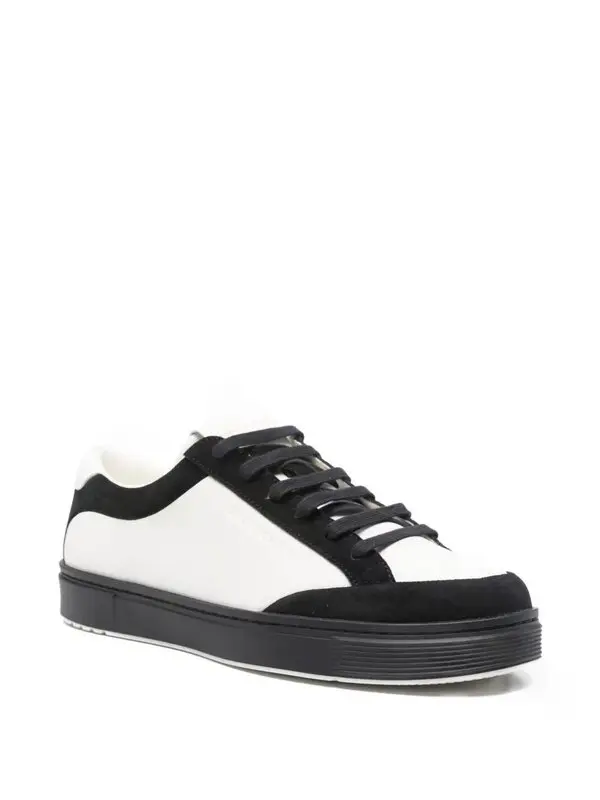 Emporio Armani Colour Block Leather Sneakers - White