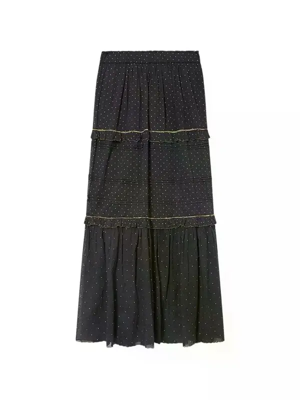MARANT ETOILE Volodia Ruffled Maxi Skirt - Black