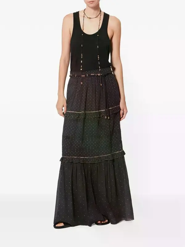 MARANT ETOILE Volodia Ruffled Maxi Skirt - Black