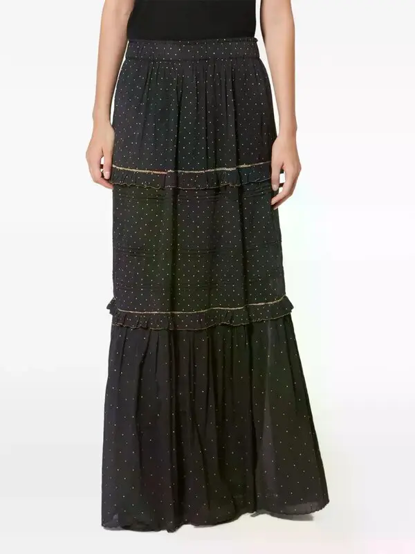 MARANT ETOILE Volodia Ruffled Maxi Skirt - Black