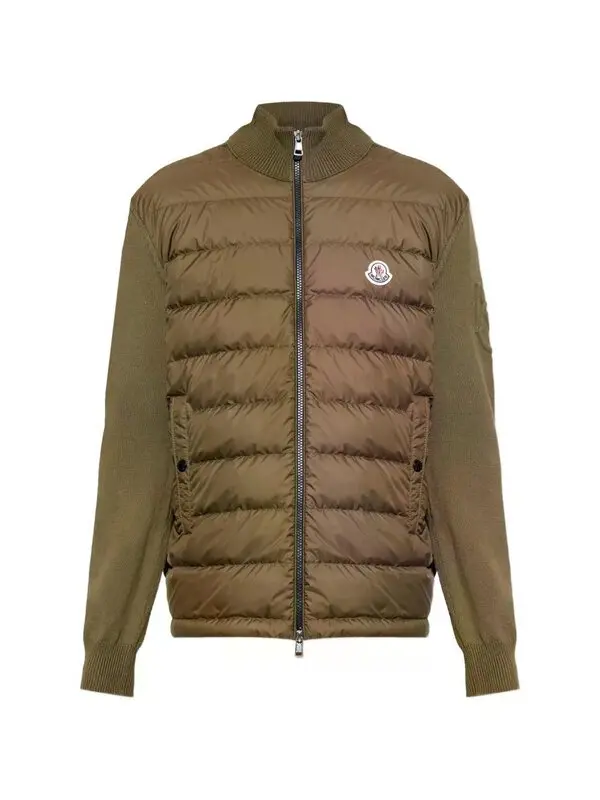 Moncler Zip-up Padded-front Cardigan - Green