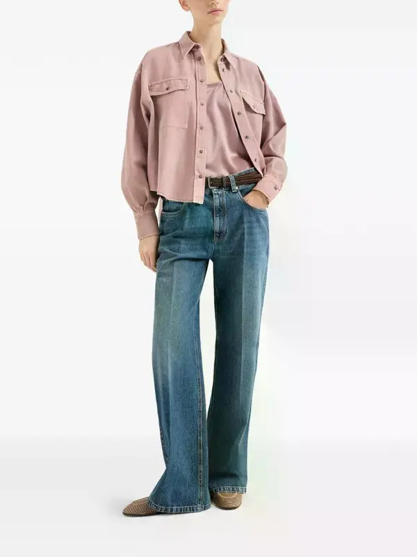 Brunello Cucinelli Garment-dyed Flap-pocket Shirt - Pink