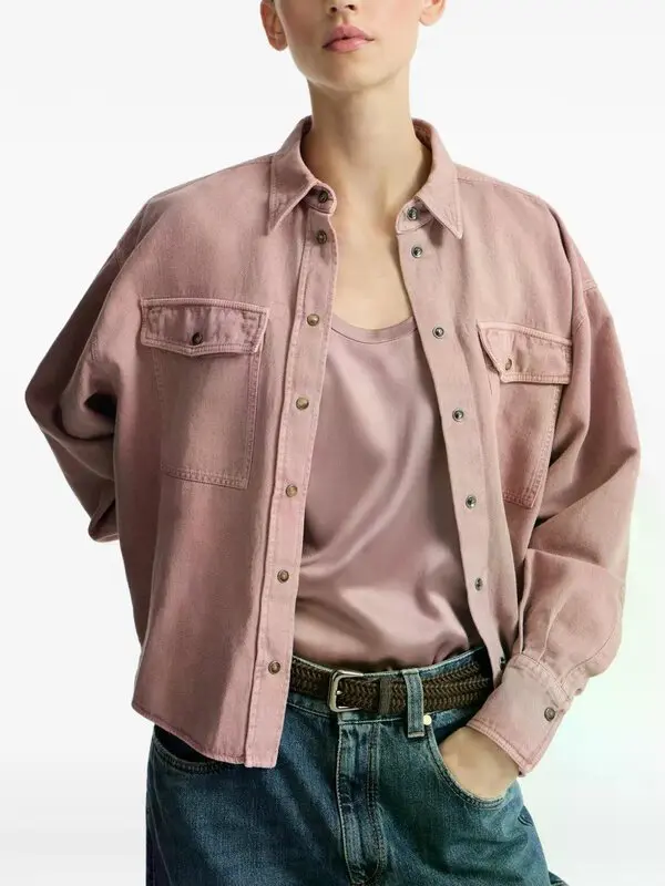 Brunello Cucinelli Garment-dyed Flap-pocket Shirt - Pink