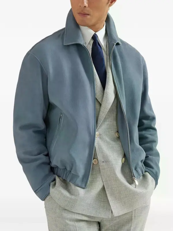 Brunello Cucinelli Nubuck Shirt Jacket - Blue