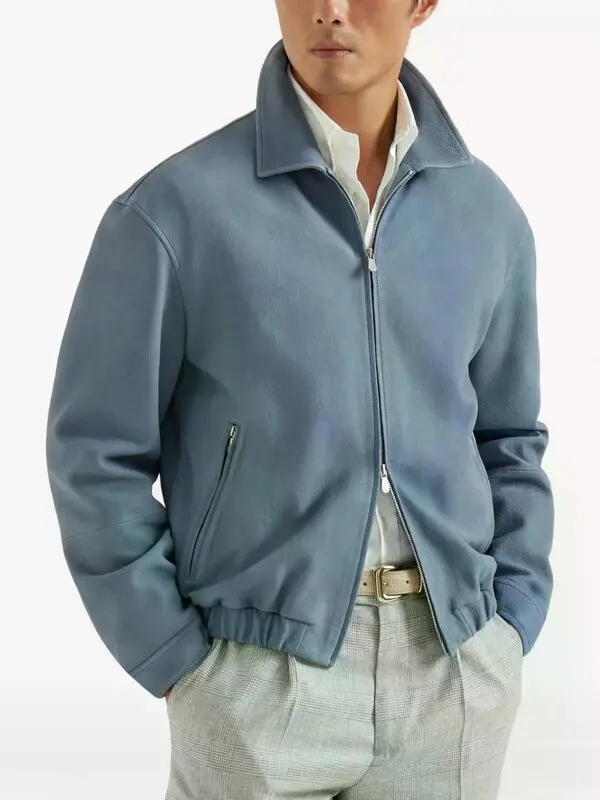 Brunello Cucinelli Nubuck Shirt Jacket - Blue