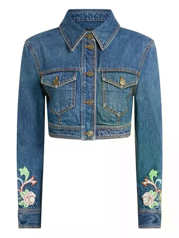 Etro Floral-embroidered Cropped Jacket