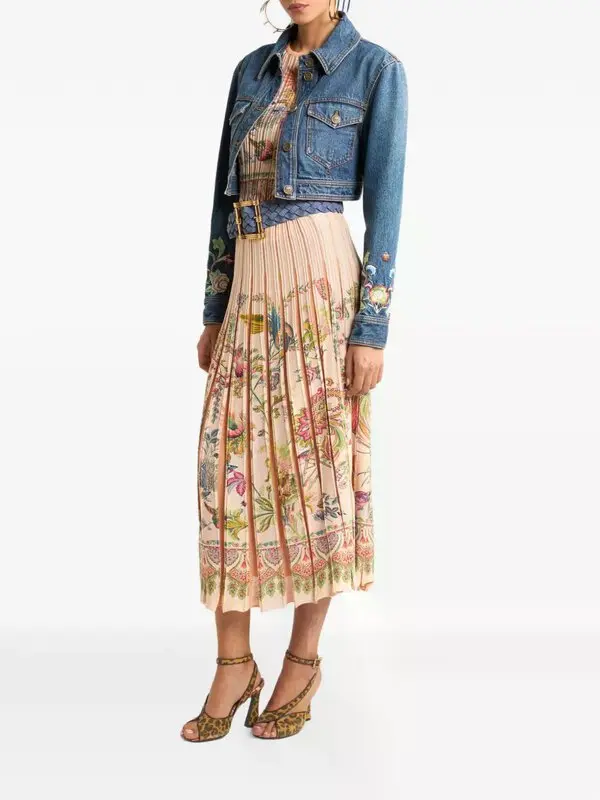 Etro Floral-embroidered Cropped Jacket
