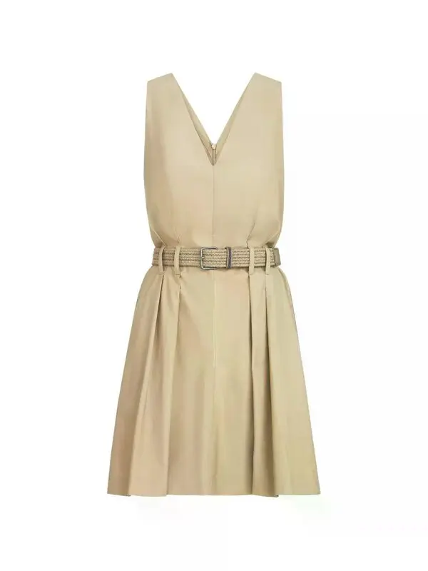 Brunello Cucinelli Belted Mini Dress - Neutrals