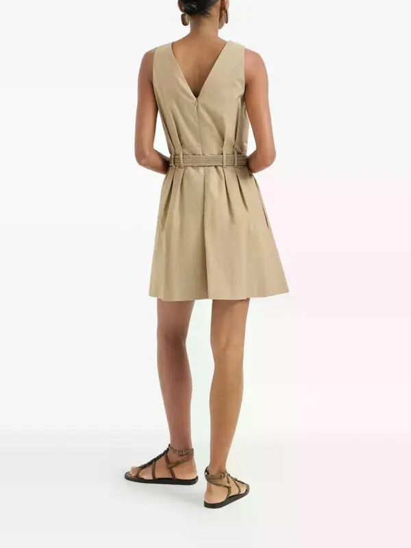 Brunello Cucinelli Belted Mini Dress - Neutrals