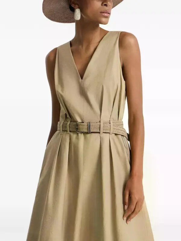 Brunello Cucinelli Belted Mini Dress - Neutrals