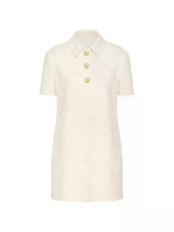 Valentino Garavani Silk Tweed Mini Dress - Neutrals