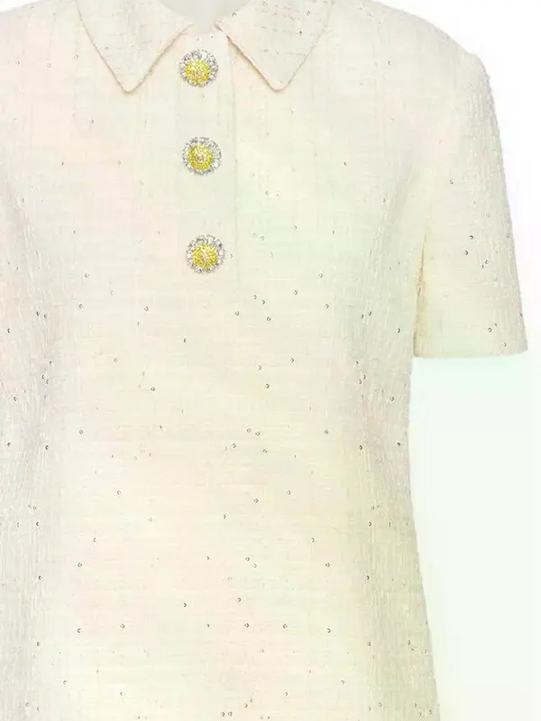 Valentino Garavani Silk Tweed Mini Dress - Neutrals