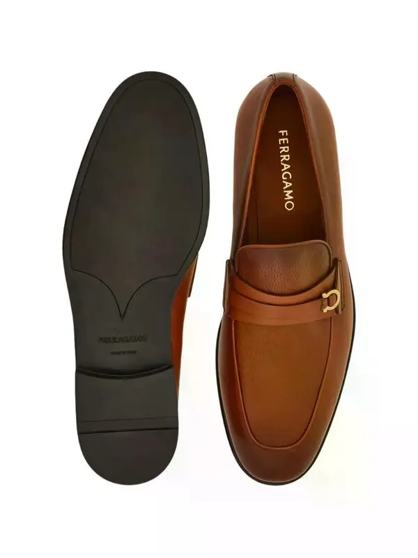 FERRAGAMO Almond-toe Loafers - Brown
