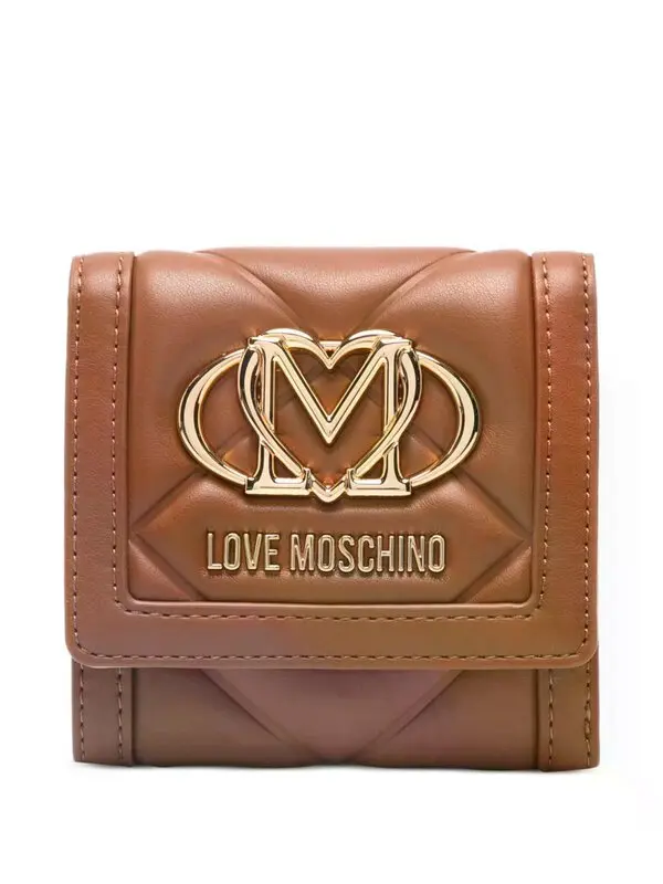 Moschino Quilted Logo Wallet - Brown