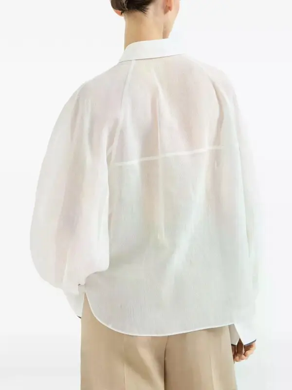 Brunello Cucinelli Sheer Long-sleeve Shirt