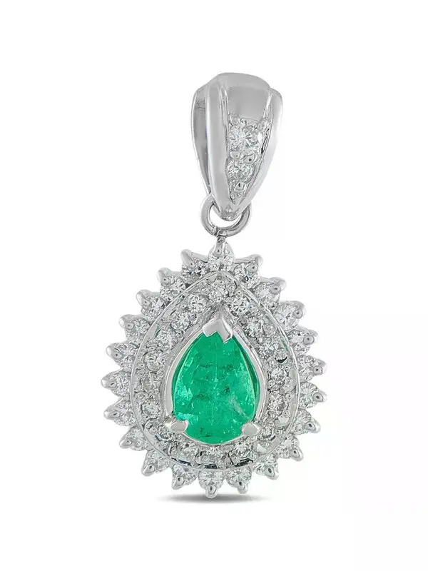 LB EXCLUSIVE Diamond And Emerald Pendant - Silver